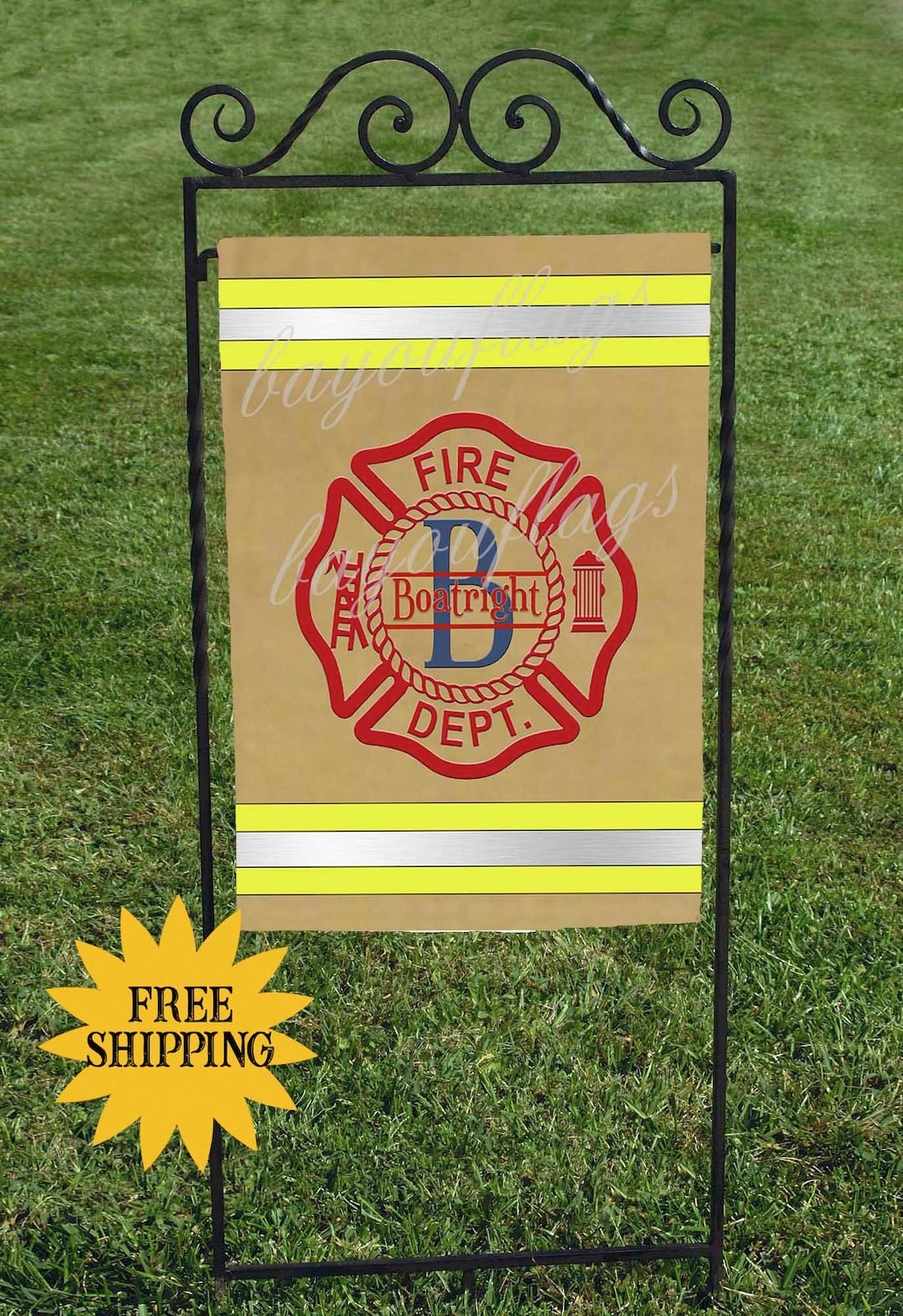 Fireman Garden Flag, Personalized Garden Flag, Heroes Flag, Maltese ...