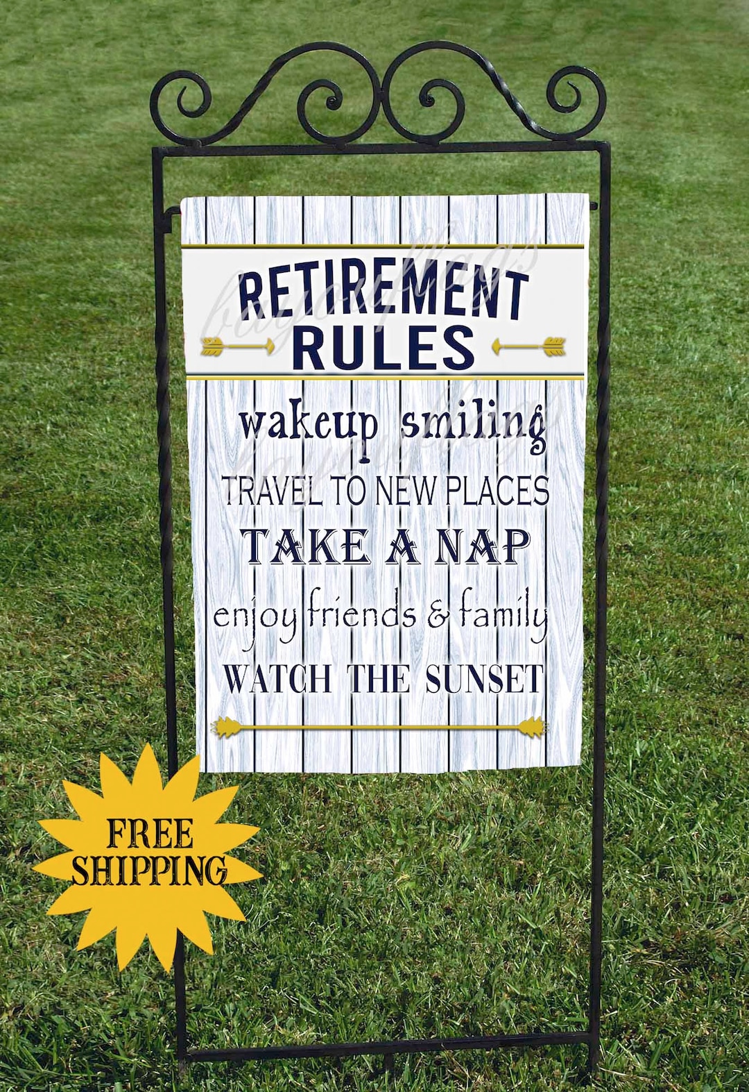 Flag, Retirement Rules, Retirement Flag, Retirement Gift, Blue Washed ...