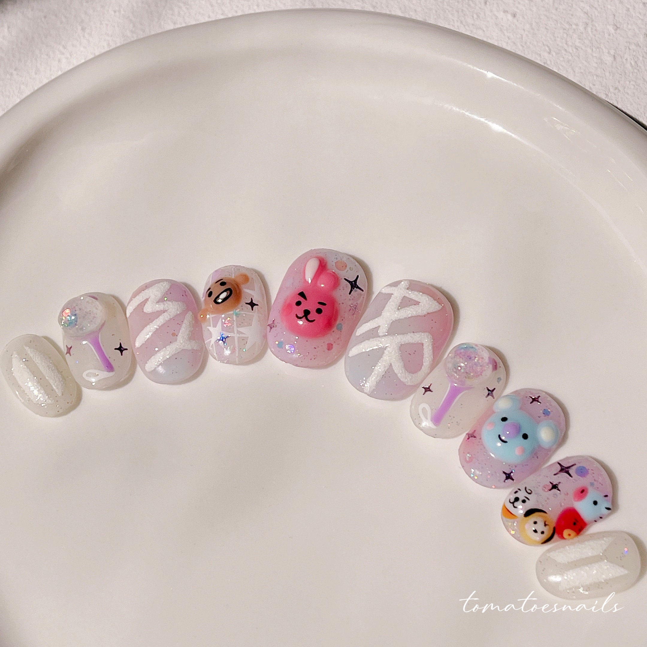 BT21 Magic Shop Press on Nails , BTS Cute K-pop Nails , ARMY BORAHAE ...