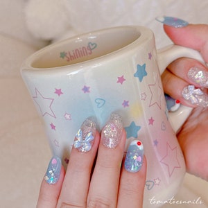 Cream Soda Nails, Cute Drink Nails, Sparkle Soda Nails, Japanese Drink ...