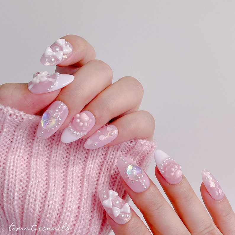 Pet Me Press on Nails Cute Custom Name Nails Kawaii - Etsy