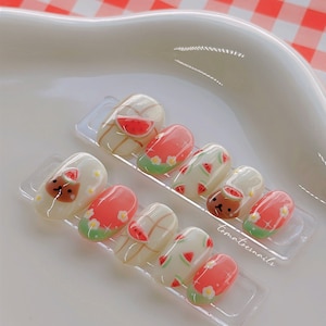 Capymelon, Cute Capybara Nails, Water Melon Nails, Cute Capybara, Cute ...