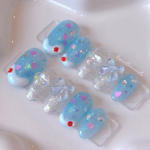 Cream Soda Nails, Cute Drink Nails, Sparkle Soda Nails, Japanese Drink ...