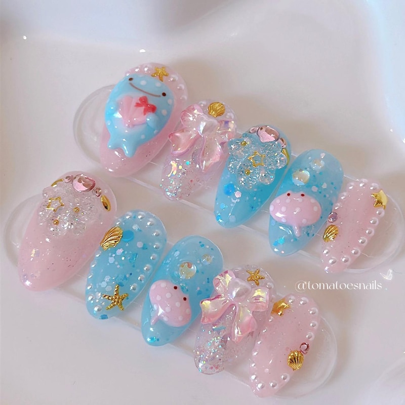 Whale Shark Nails - Etsy