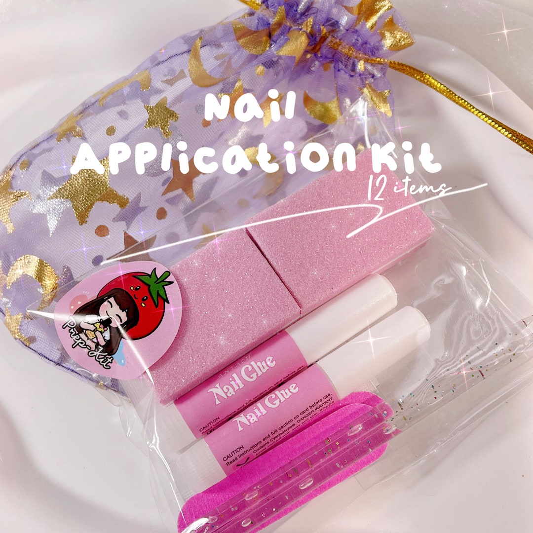 Extra Press on Nails Application Kit , 12 Items , Adhesive Tabs , Nail ...