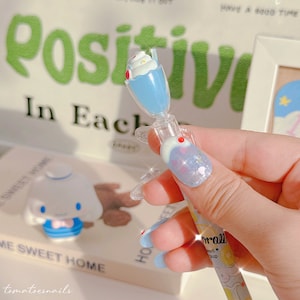 Cream Soda Nails, Cute Drink Nails, Sparkle Soda Nails, Japanese Drink ...