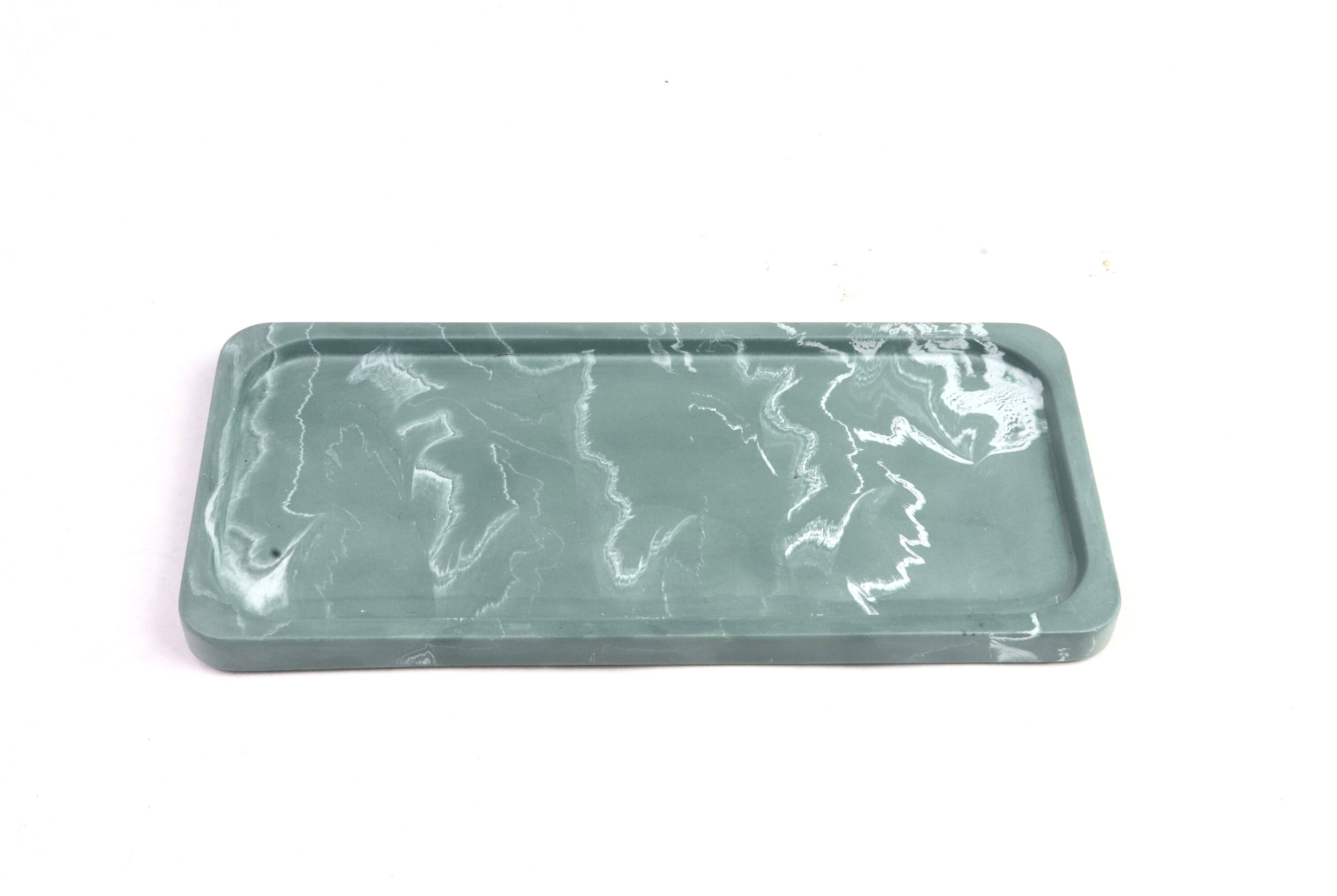 Marble Rectangular Tray Sage Green & White, Jesmonite,handmade,eco ...