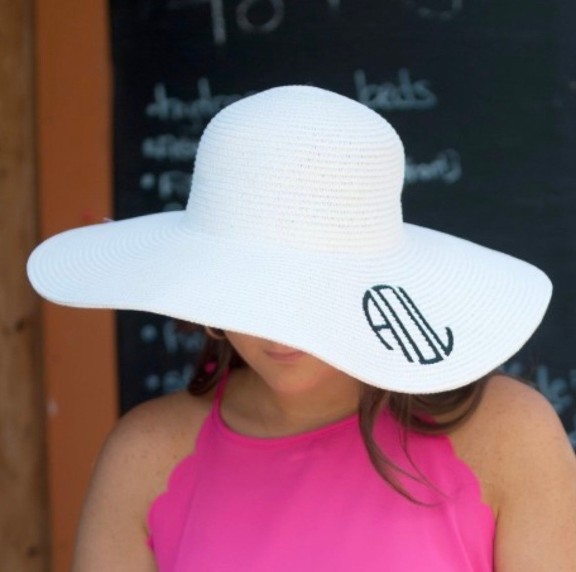 Personalized Beach Hat Monogrammed Beach Hat Oversized Hat - Etsy