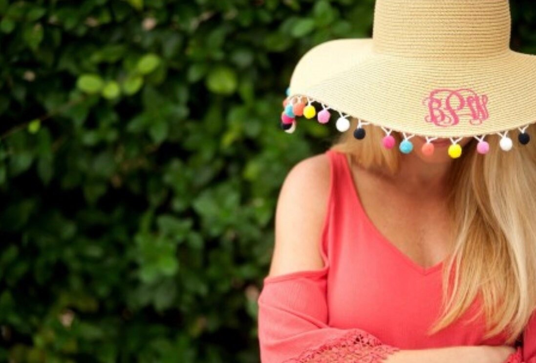 Personalized Beach Hat Monogrammed Beach Hat Oversized Hat - Etsy