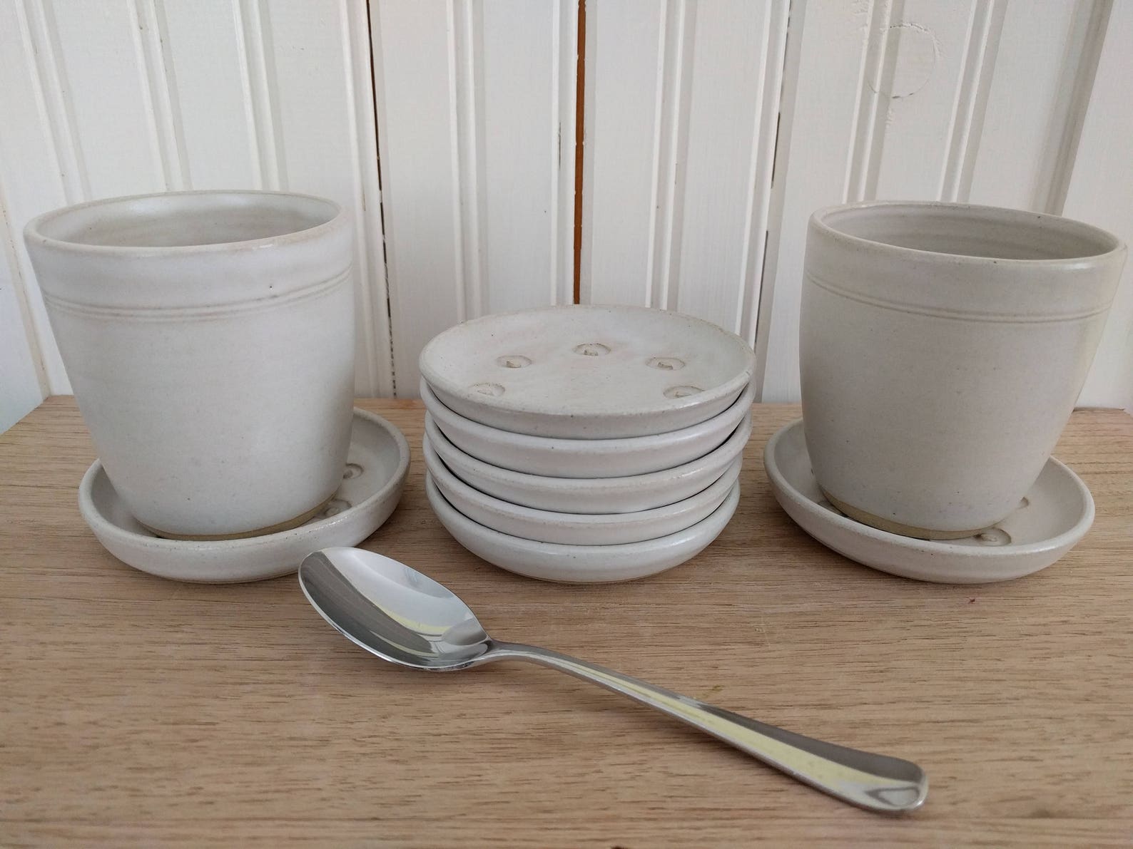 Handmade Ceramic Coaster, Rustic White Ceramic Coaster - Etsy