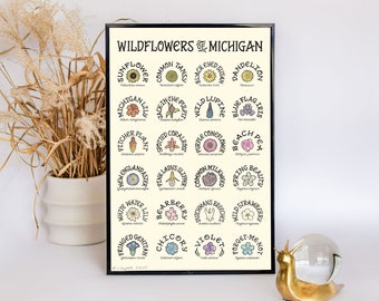 Wildflowers of Michigan Art Print / Watercolor Painting / Nature Print ...
