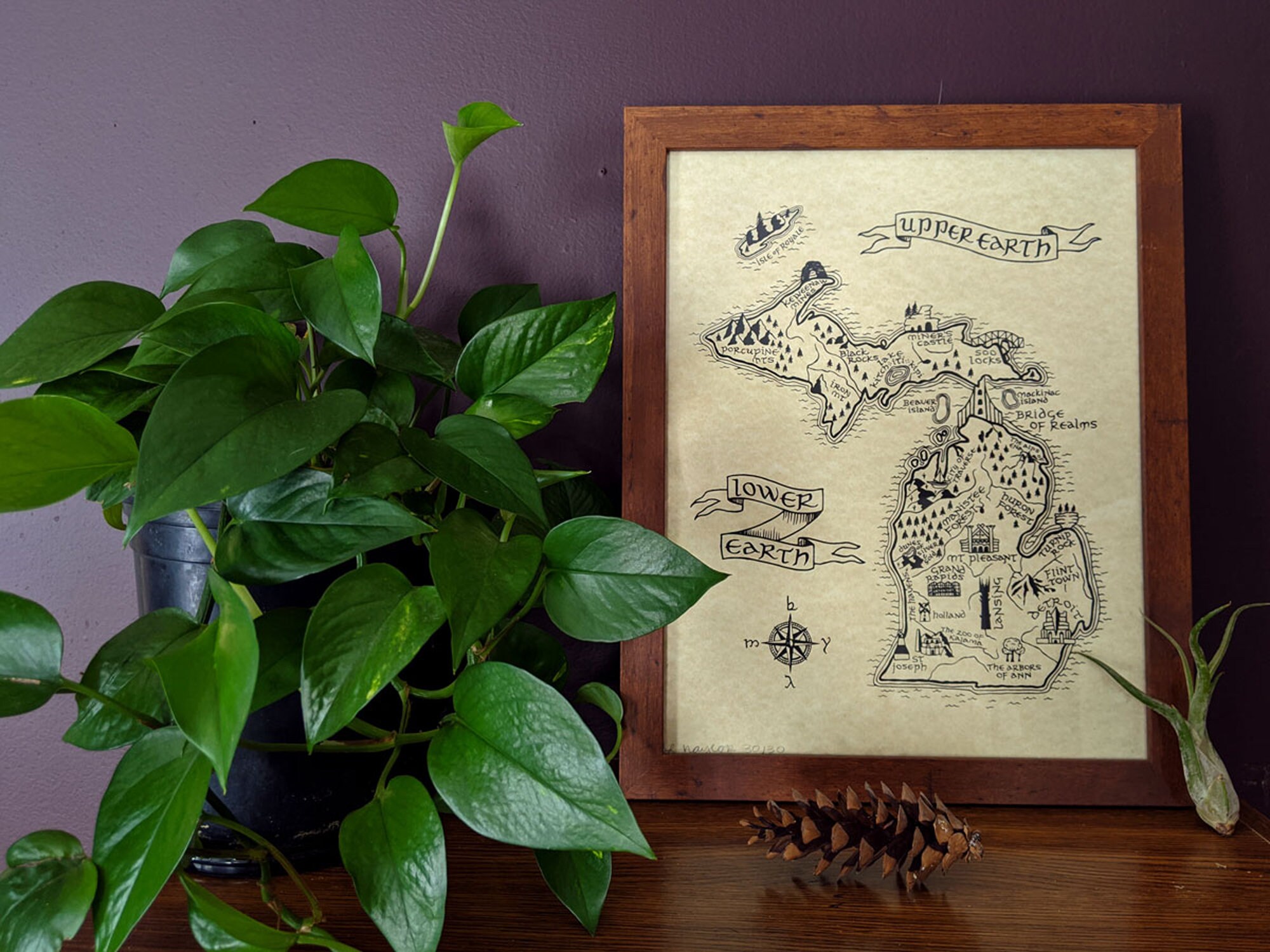 Lord of the Rings / the Hobbit Middle Earth Map of Michigan - Etsy