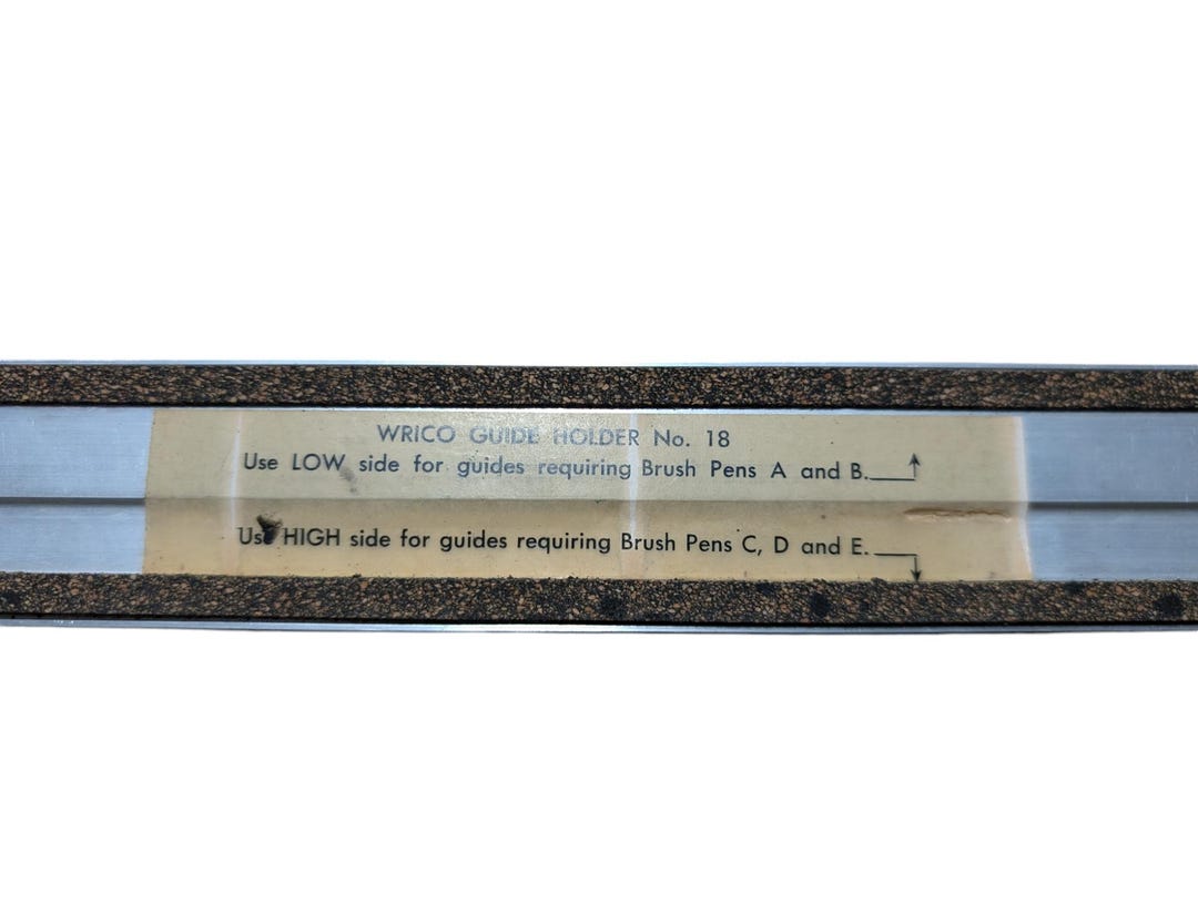 Vintage Mid Century Wrico Sign Lettering Brush Pen Guide Holder No 18 ...