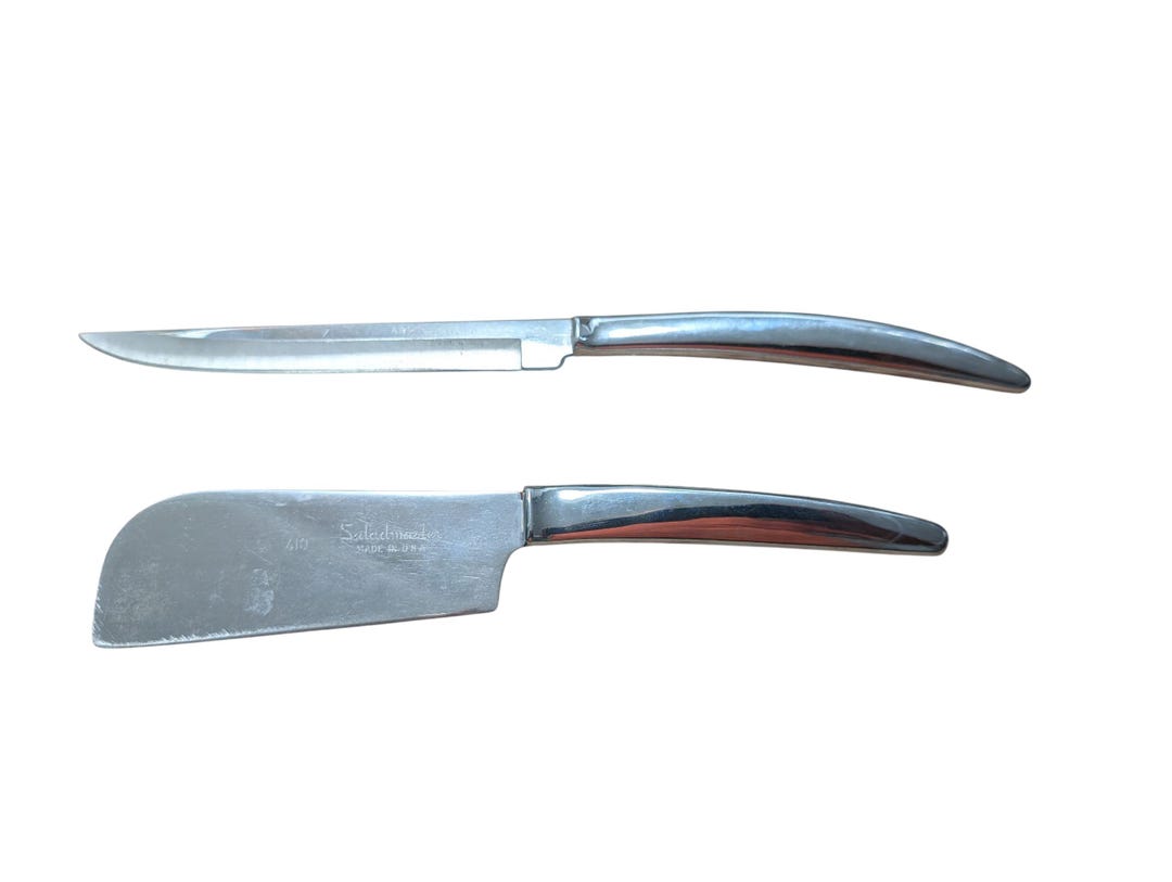 Vintage MCM Saladmaster Stainless Chrome Cheese Cleaver and Utility ...