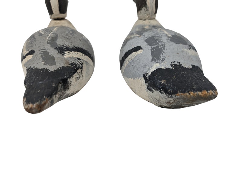 Antique Rustic Primitive Marked Matching Mated Pair of 2 White Gray ...
