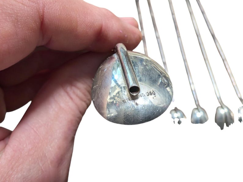 Sterling Silver 9 Tall Japanese Motif Cocktail Iced Tea Sipping Straw ...