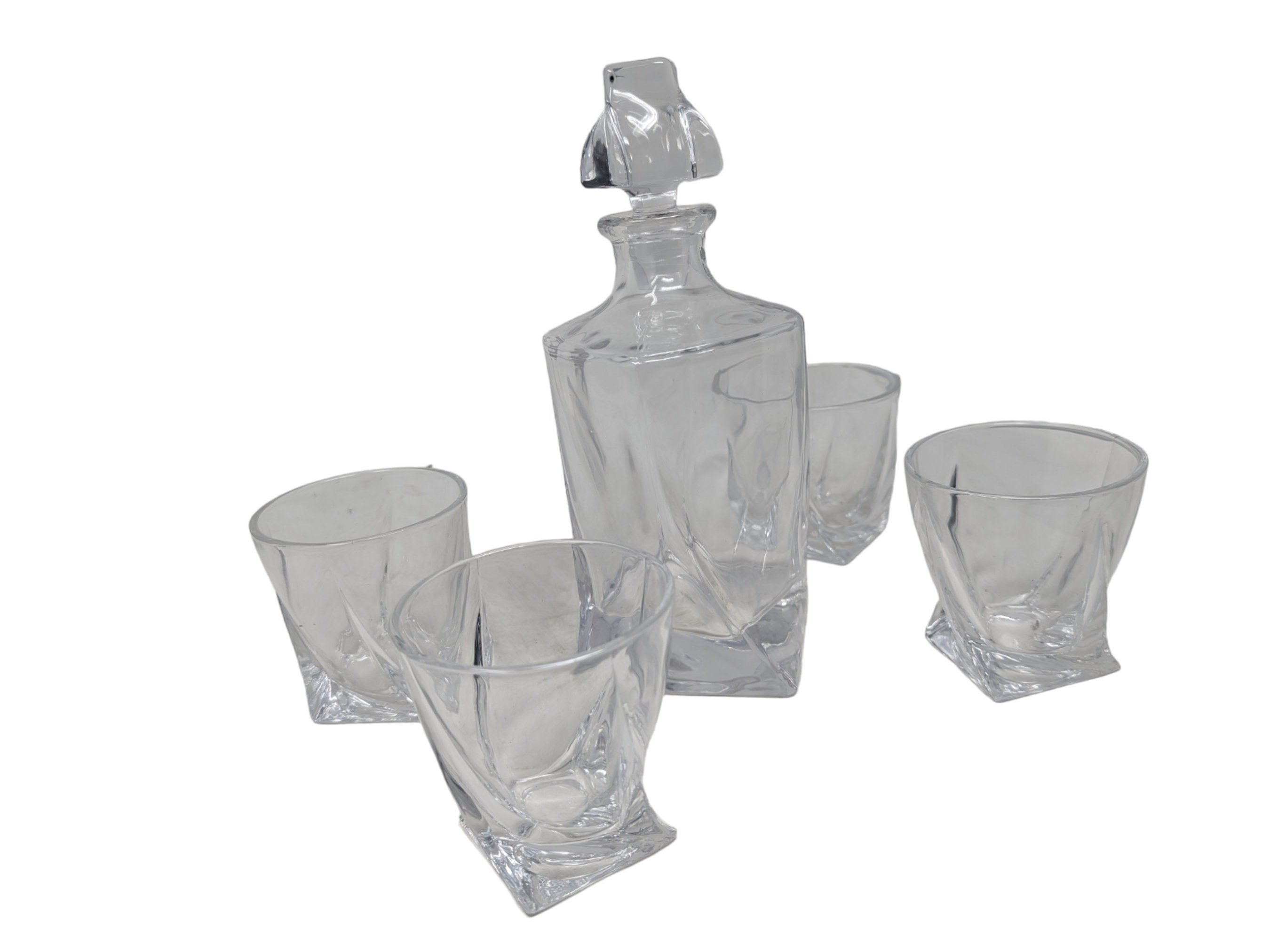 Mikasa Motion Lead Crystal Whiskey Set of 4 Double Old Fashioned ...