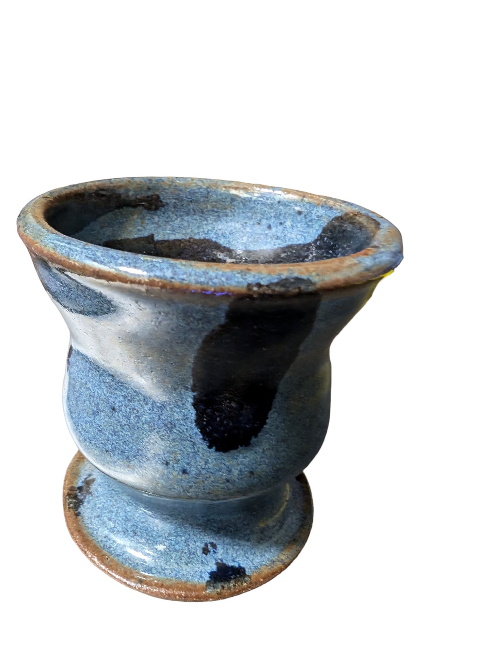 VTG Signed Studio Pottery Stoneware Hand Thrown Blue on Blue Glazed 3. ...