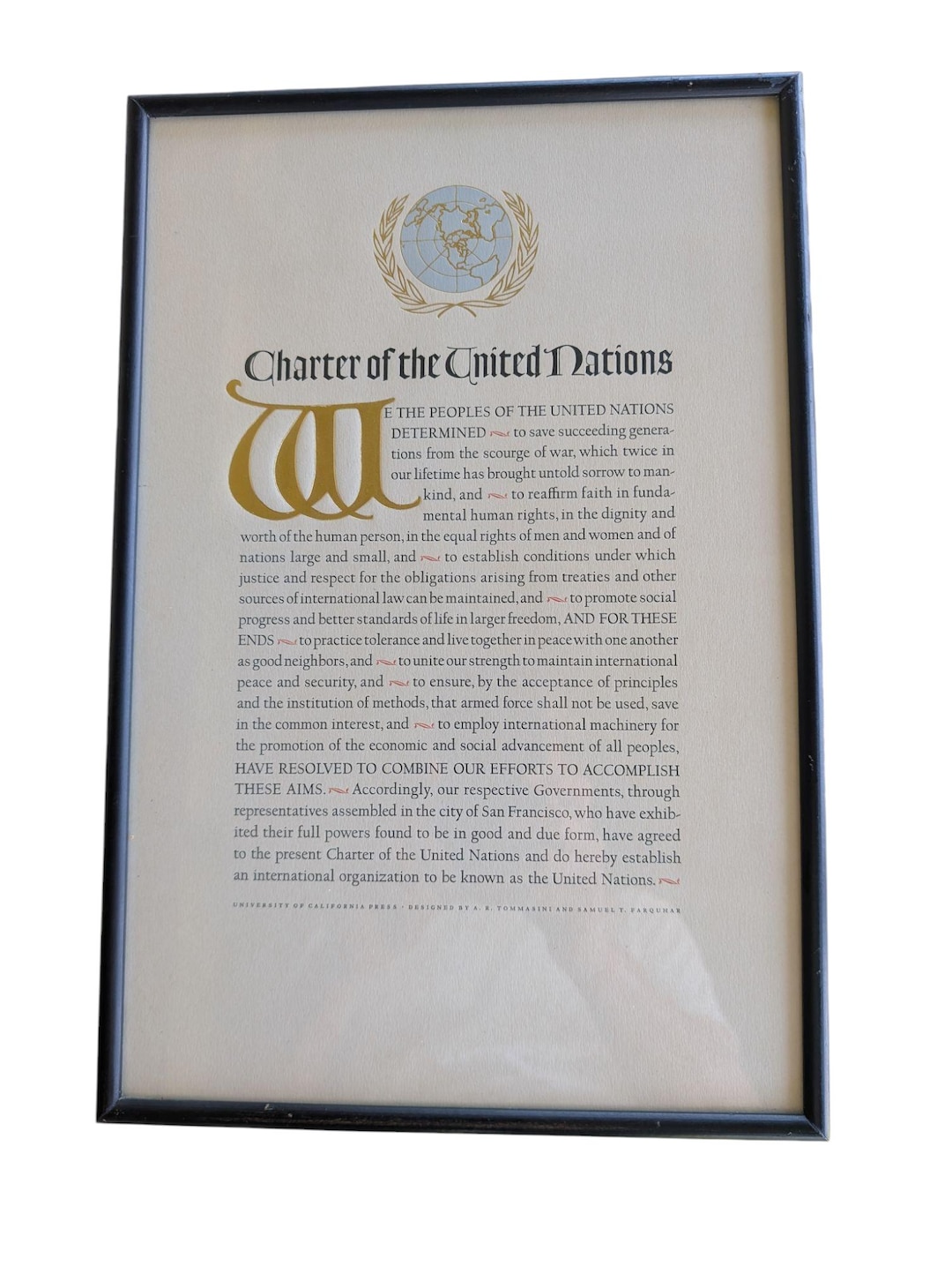1945 Original California University Press Berkeley Printing of the UN ...