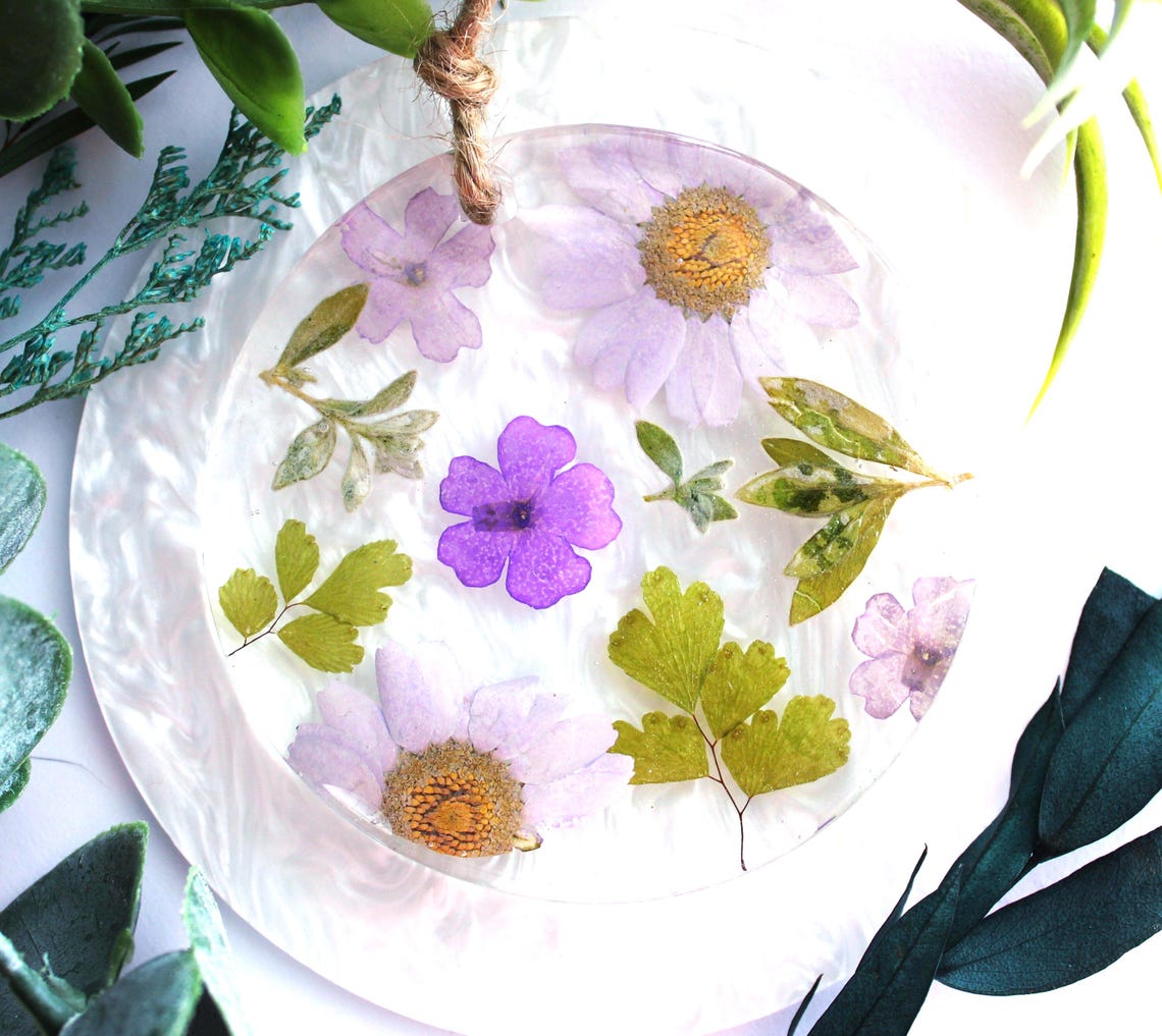 Resin Sun Catcher, Flower Sun Catcher, Handmade Sun Catcher, Resin Wall ...