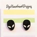 Alien Head Earrings // Black and White Aliens / ET Studs / Sci-fi ...