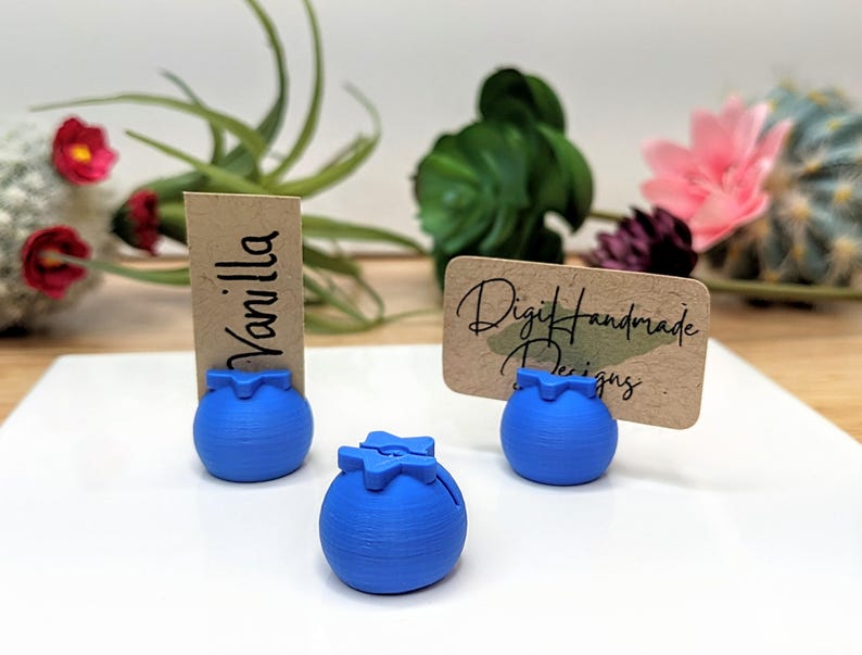 Blueberry Place Card Holder for Wedding Table Numbers, Name Tags, and ...
