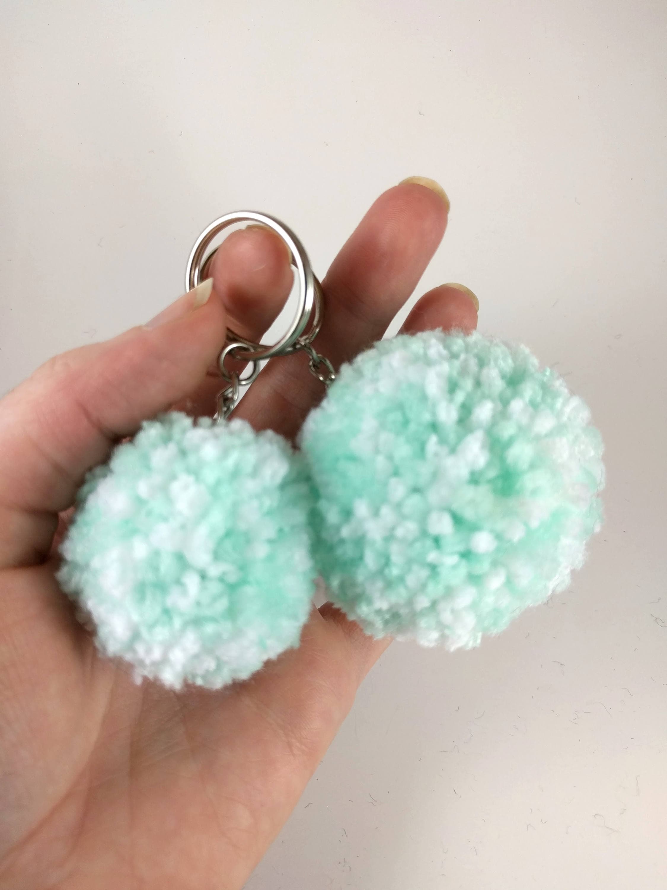 Pom Pom Key Chain Pom Pom Bag Accessory Pompom Bag Charm - Etsy
