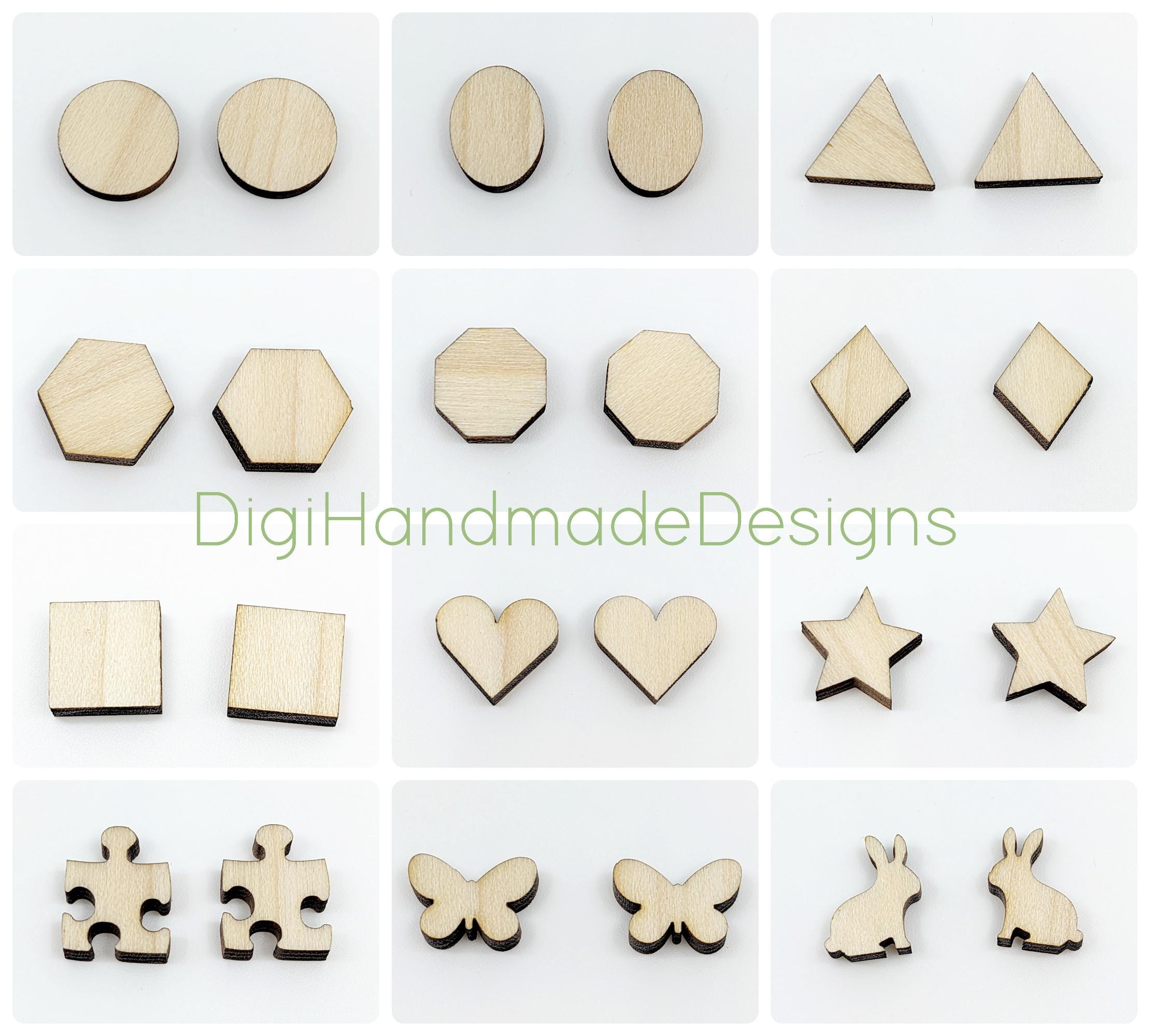Wood Earring Blanks // DIY Earrings / Shapes / Geometric / Tiny Wood ...