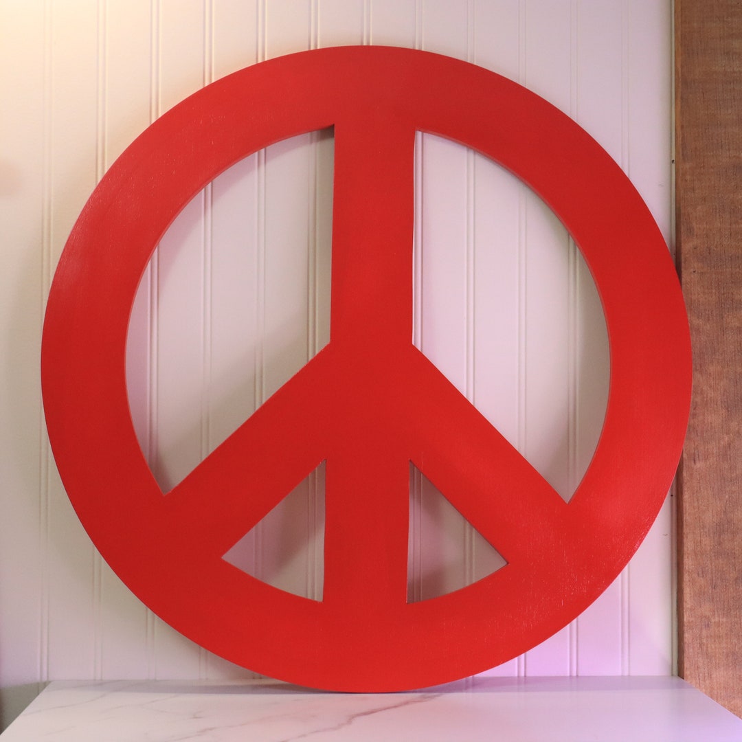 Large Peace Sign, 24 Peace Wall Art With Keyhole, 1/2 Thick Premium ...