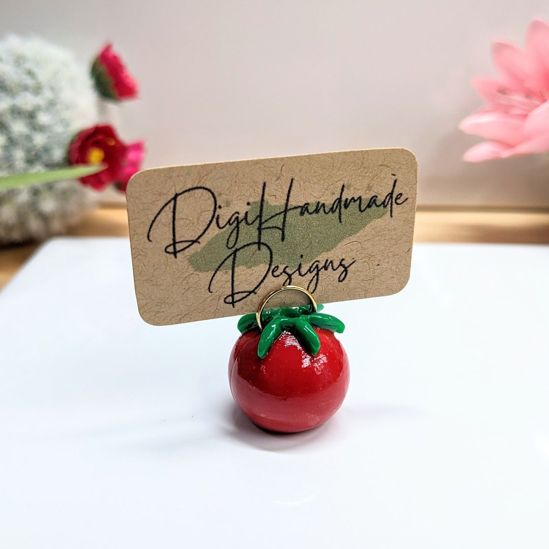Red Tomato Clay Place Card Holder for Seating Name Labels, Wedding ...