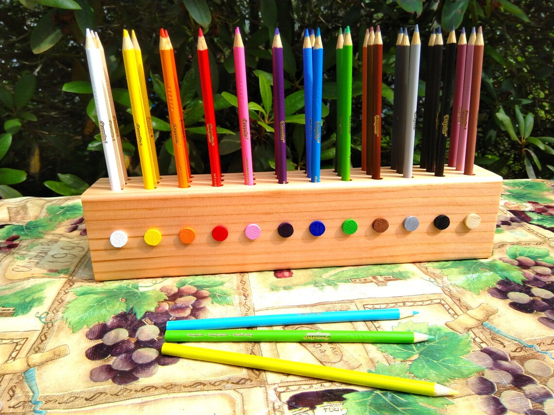 Mini Colored Pencil Desk Organizer 36 Colored Pencil Pencil | Etsy
