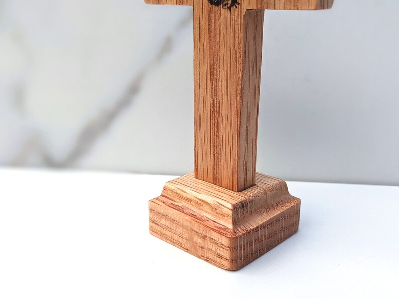 Solid Oak Mini Cross With Base Small Cross Cross on Stand - Etsy