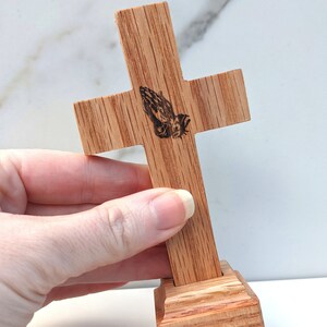 Solid Oak Mini Cross With Base, Small Cross, Cross on Stand, Oak Cross ...
