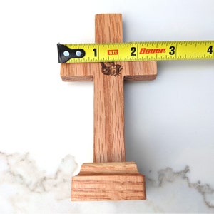 Solid Oak Mini Cross With Base, Small Cross, Cross on Stand, Oak Cross ...