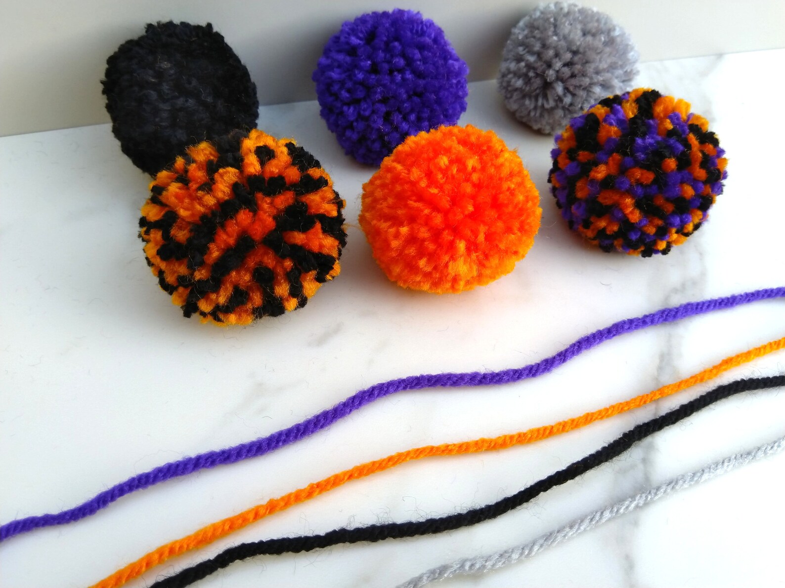 Halloween Pompoms Holiday Poms Pom Poms Fall Pompoms | Etsy
