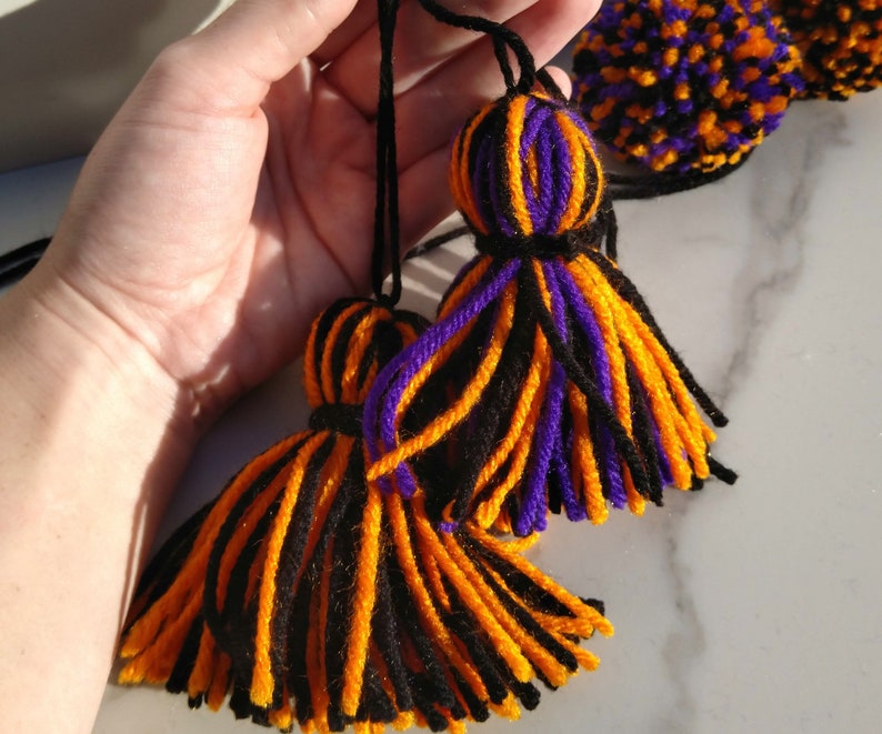 Halloween Pompoms Holiday Poms Pom Poms Fall Pompoms | Etsy