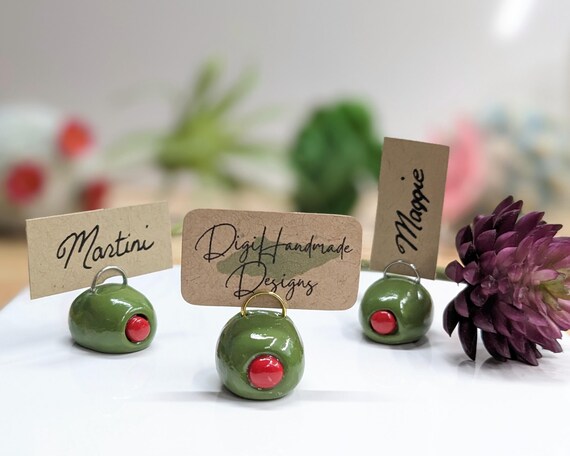 Spanish Green Clay Olive Place Card Holder Bulk Quantities Available Etsy