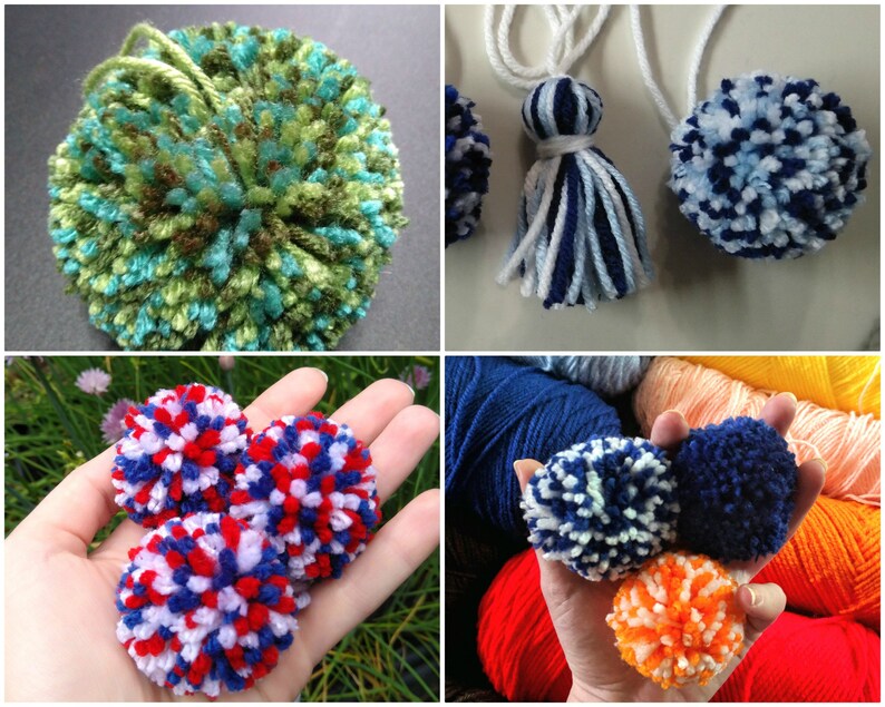 Multicolored Pompoms Mixed Color Pompom Colorful Pom Pom | Etsy