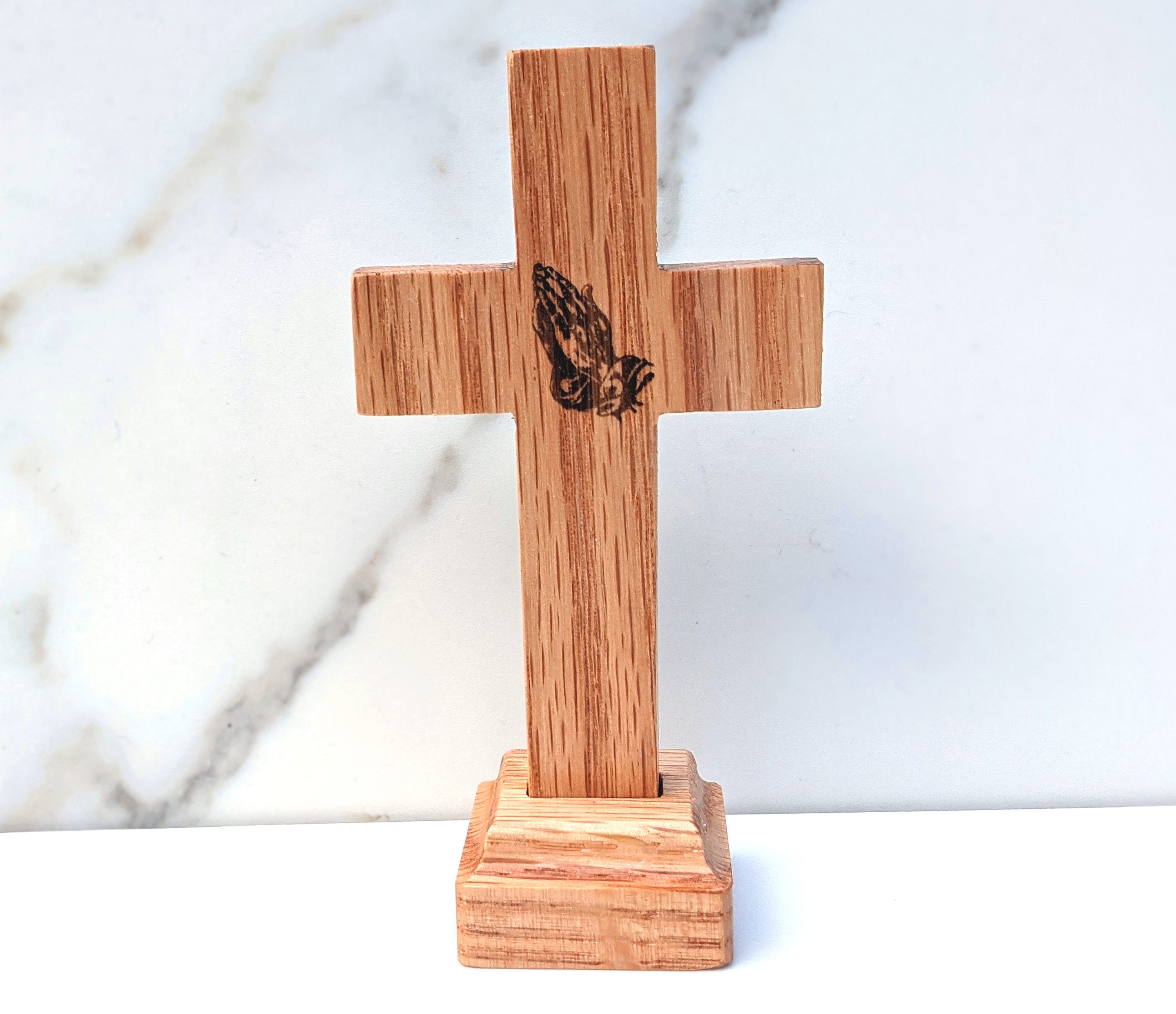 Solid Oak Mini Cross With Base Small Cross Cross on Stand | Etsy