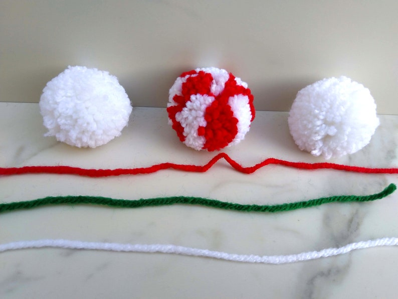 Christmas Pompoms Holiday Poms Pom Poms Winter Pompoms | Etsy