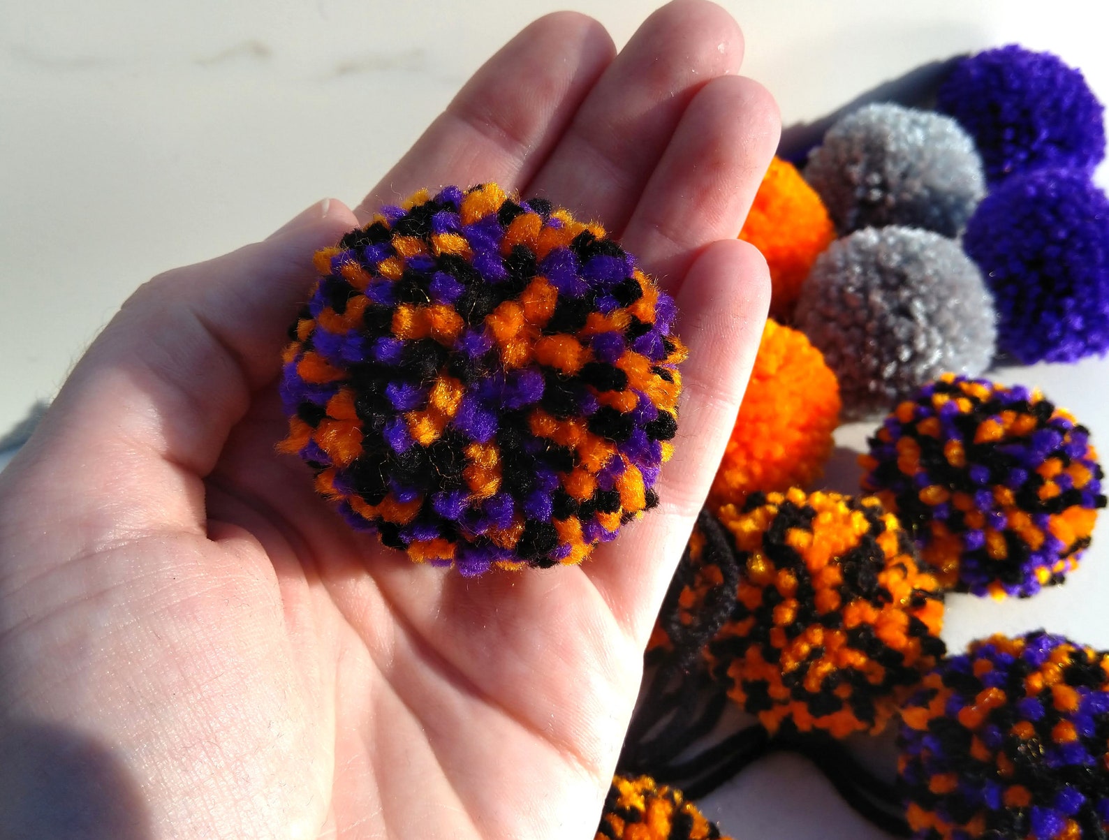 Halloween Pompoms Holiday Poms Pom Poms Fall Pompoms | Etsy