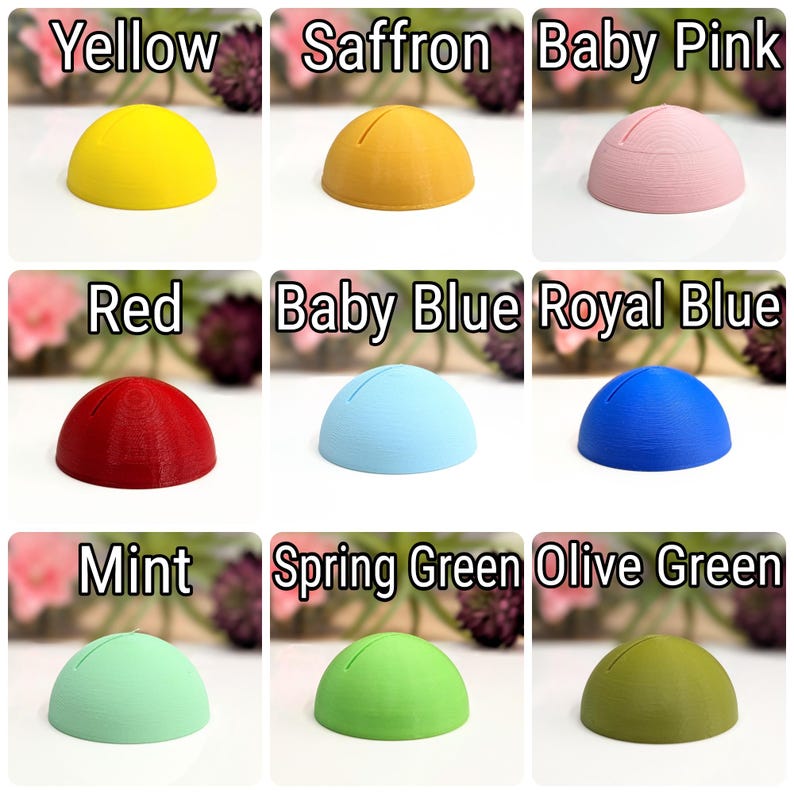 Colorful Half Dome Place Card Holder, Modern Round Table Number Stand ...