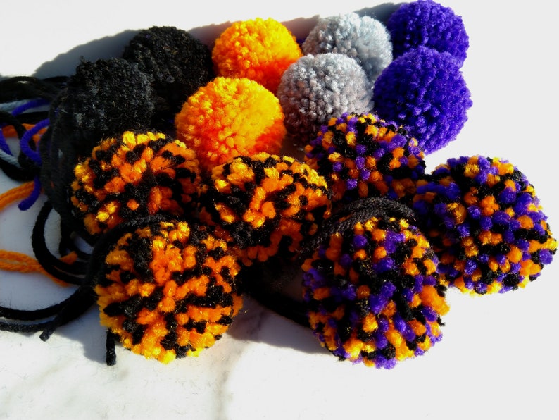 Halloween Pompoms Holiday Poms Pom Poms Fall Pompoms | Etsy