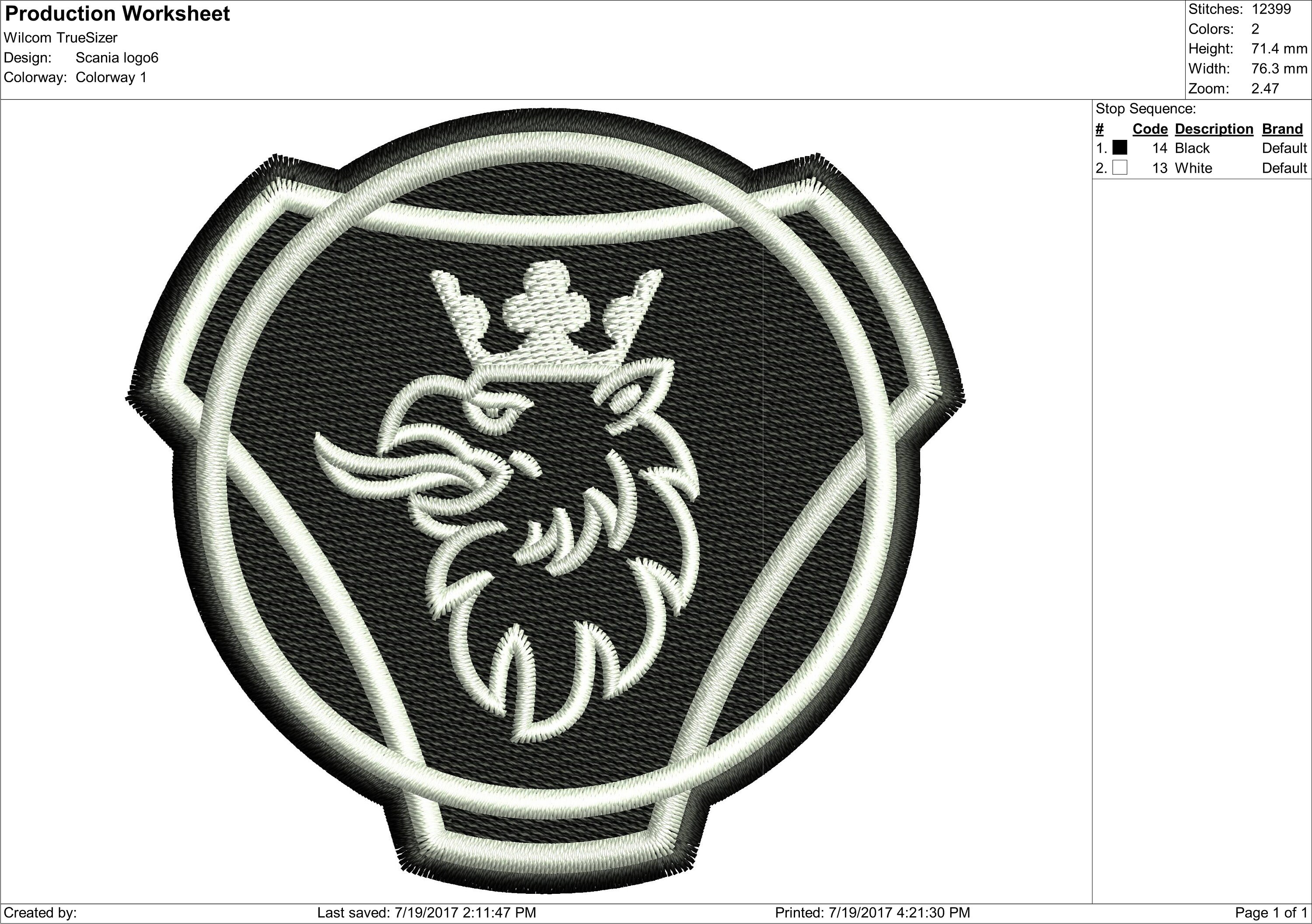 Scania logos embroidery designs Griffin Scania v8 logo | Etsy