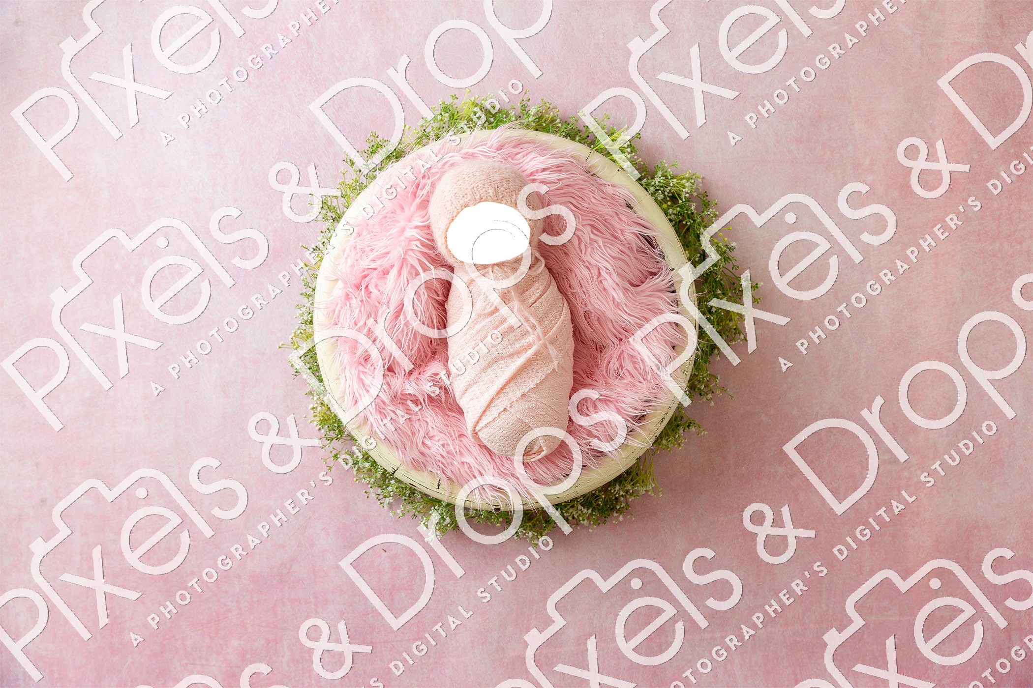 Pink Floral Newborn Digital Backdrop, Digital Backdrop for Newborn ...