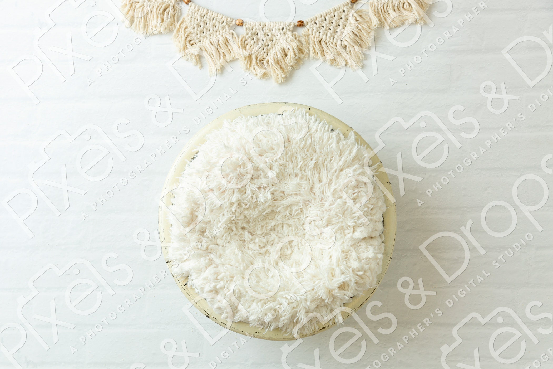 Cream Macrame Newborn Digital Backdrop, Digital Backdrop for Newborn ...