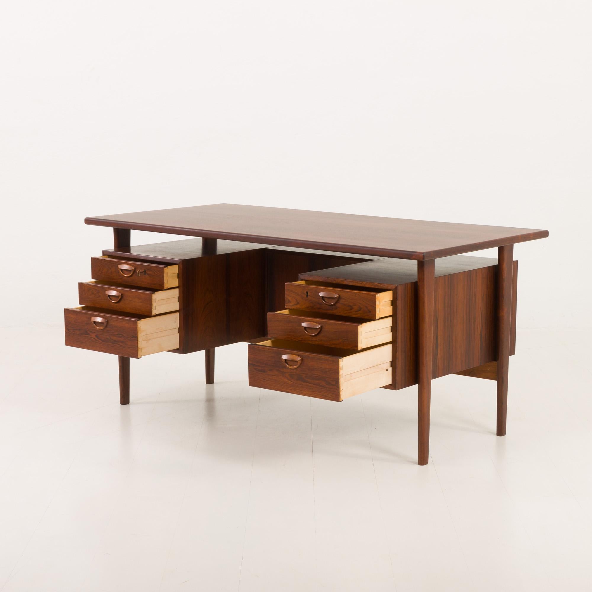 Kai Kristiansen Executive Rosewood Desk Model 59 for Feldballes Mobelfabrik Denmark 1960s Etsy