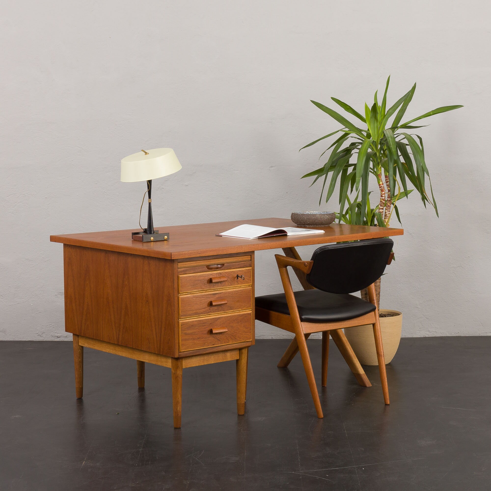 Teak and Oak Double sided Desk With X shaped Legs in the Style of Borge Mogensen Denmark 1960s Etsy