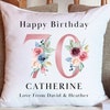Personalised 70th Birthday Cushion Pillow Custom Message Gifts & Unique ...