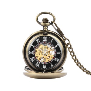 Personalized Double Hunter Pocket Watch: Engraved Stainless Steel Gift ...